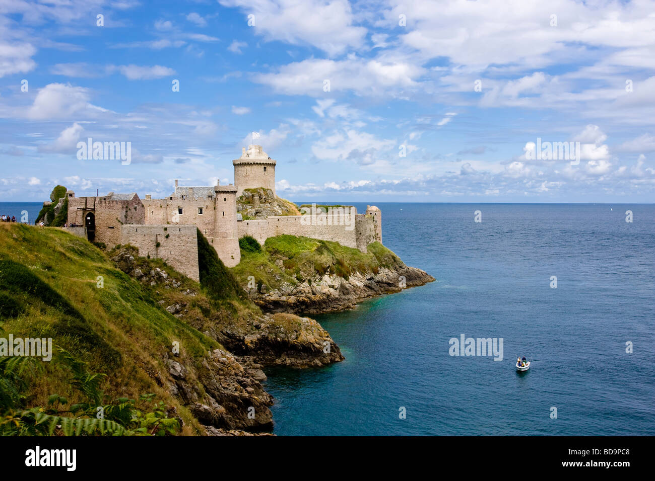 Medieval Fortress "Fort la Latte" overlooking the sea, Brittany France ...
