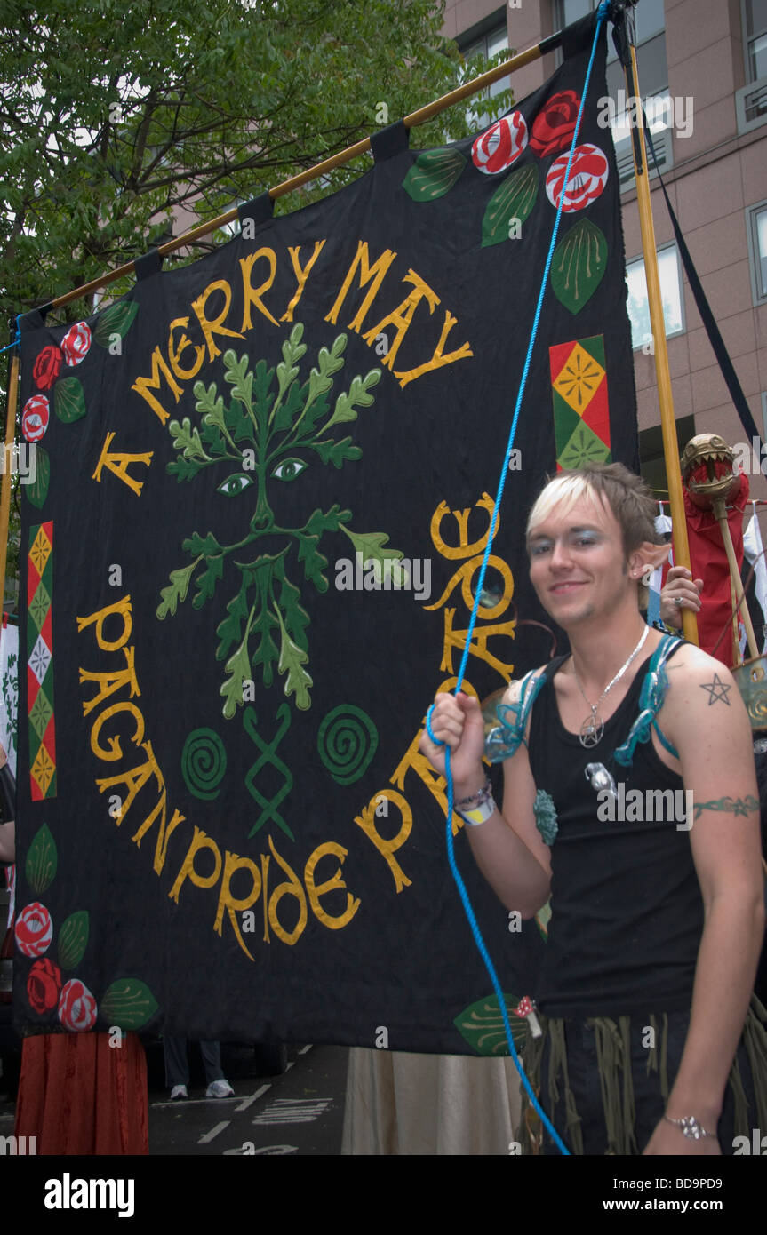 Pagans hold a Pagan Pride Parade in London as a part of their Beltane ...
