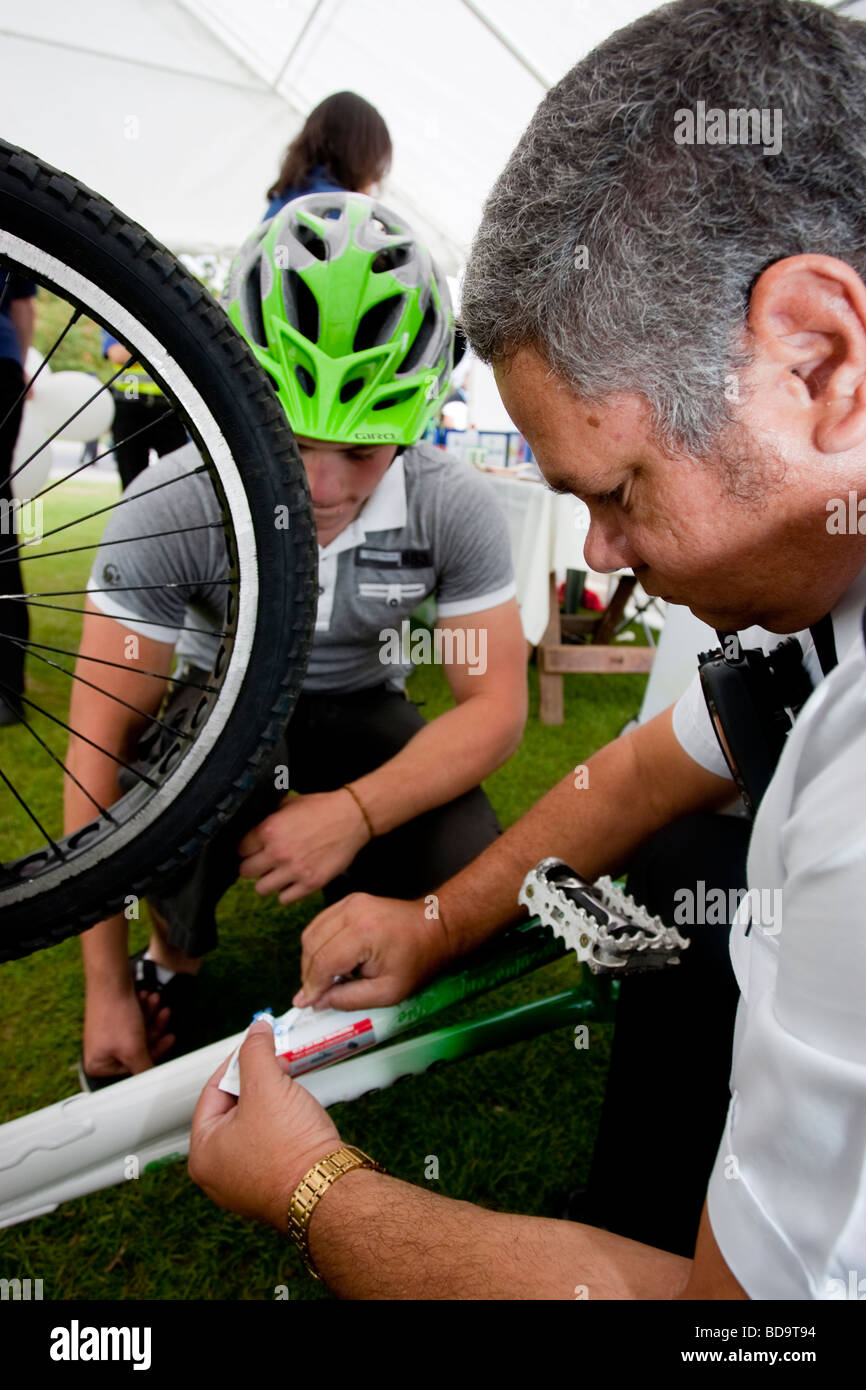 Bike security marking hi-res stock photography and images - Alamy