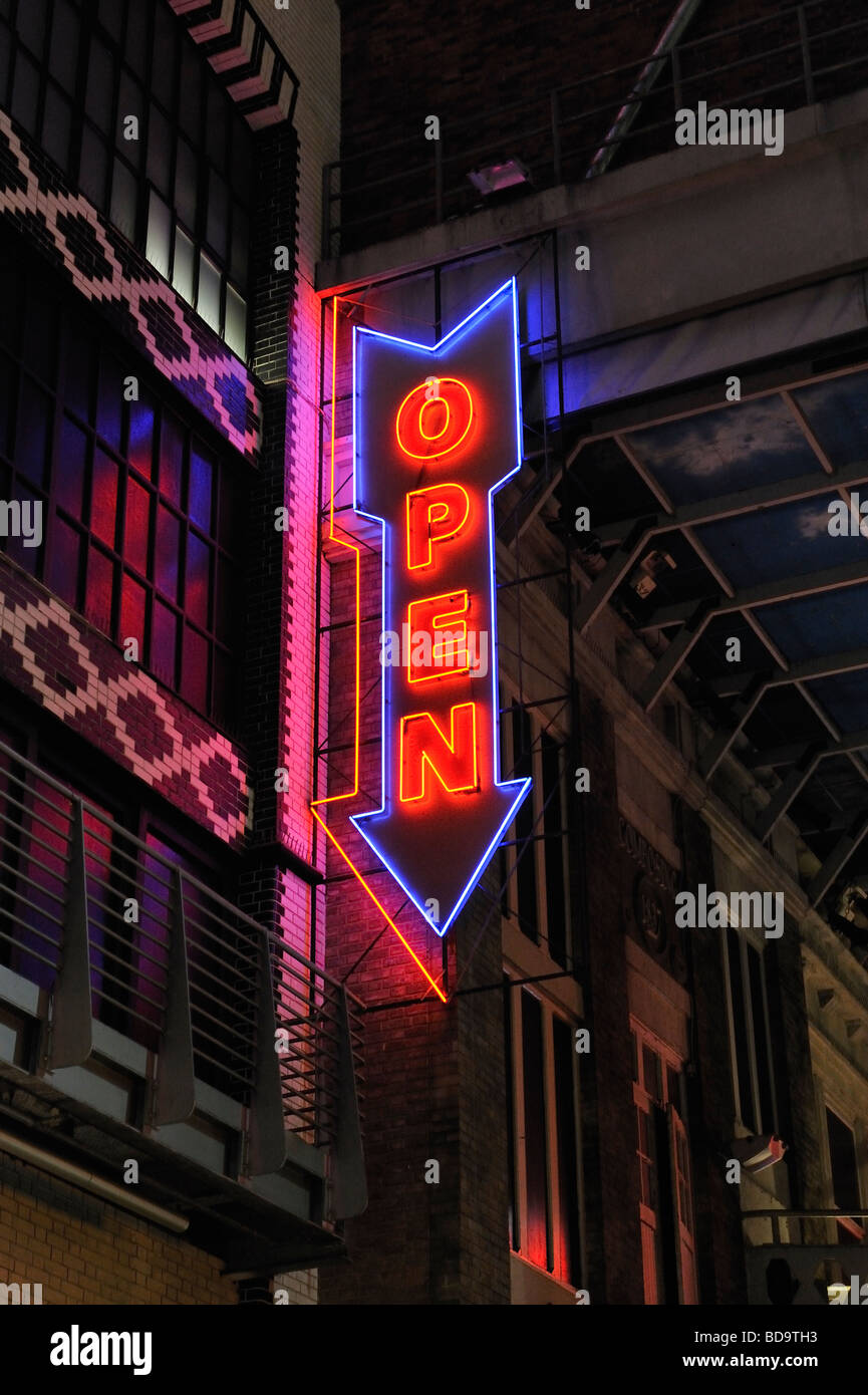 Neon Open Arrow Sign