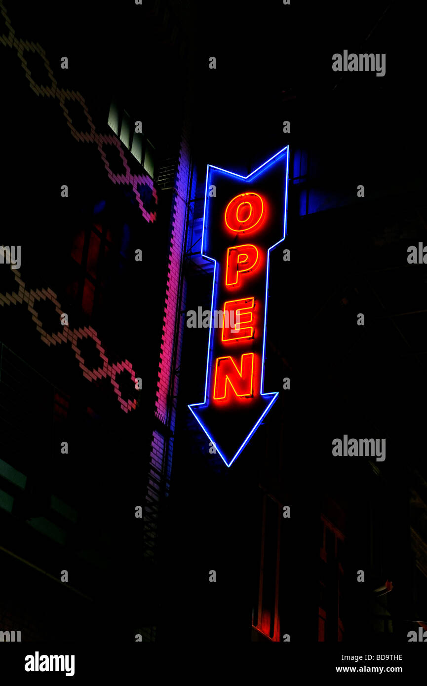Neon arrow down hi-res stock photography and images - Alamy