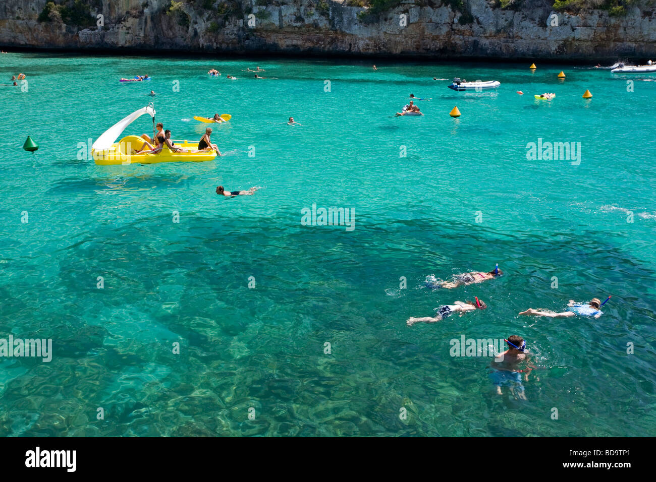 People swimming at Cala Santanyi. Mallorca Island. Spain Stock Photo ...