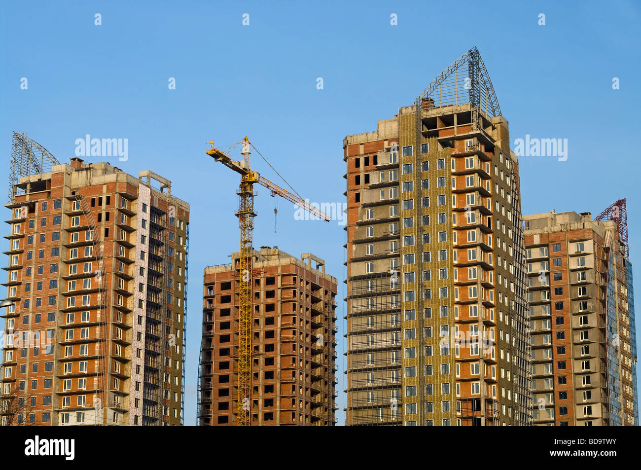 Hight-rise buildings under construction. New projects in St. Petersburg ...