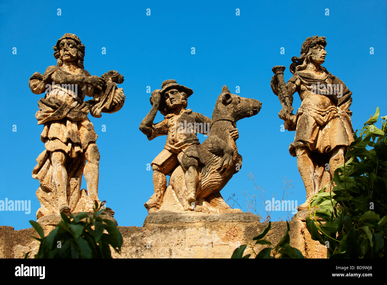 Baroque character study statues from the walls of Villa Palagonia ...
