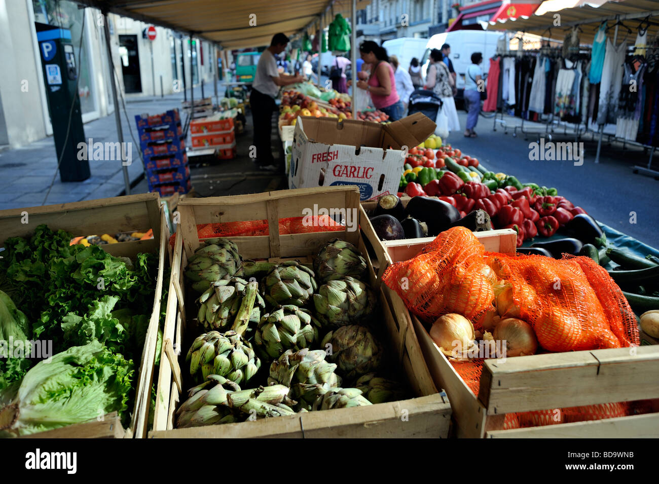 Paris France, Outside Public Food Market, Detail, Stall Display ...