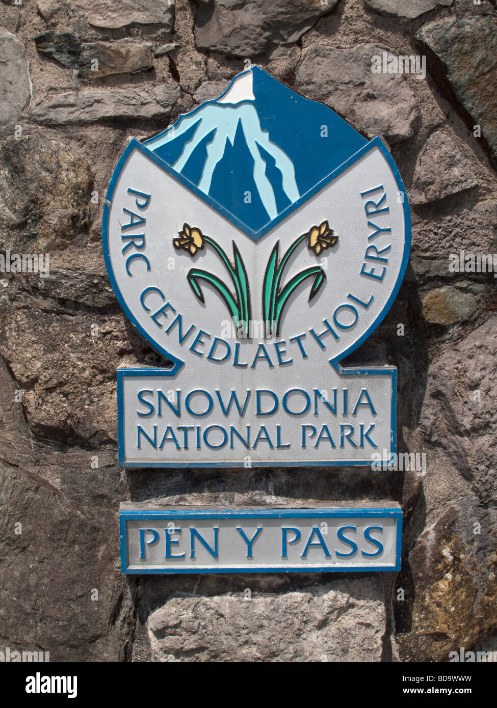 Snowdonia, National park sign, Wales UK Stock Photo - Alamy
