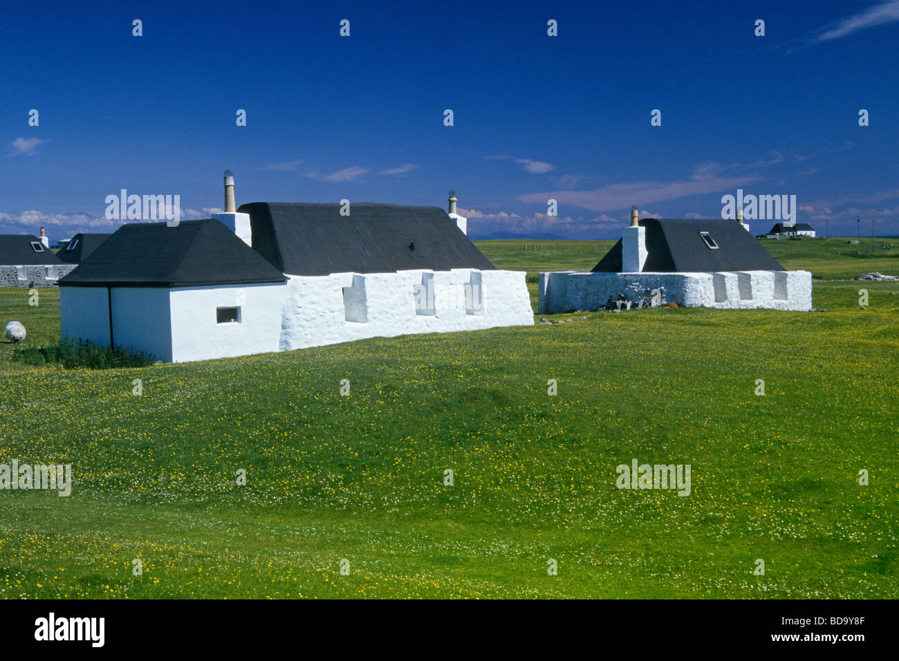 cottages at Brock Isle of Tiree Stock Photo - Alamy