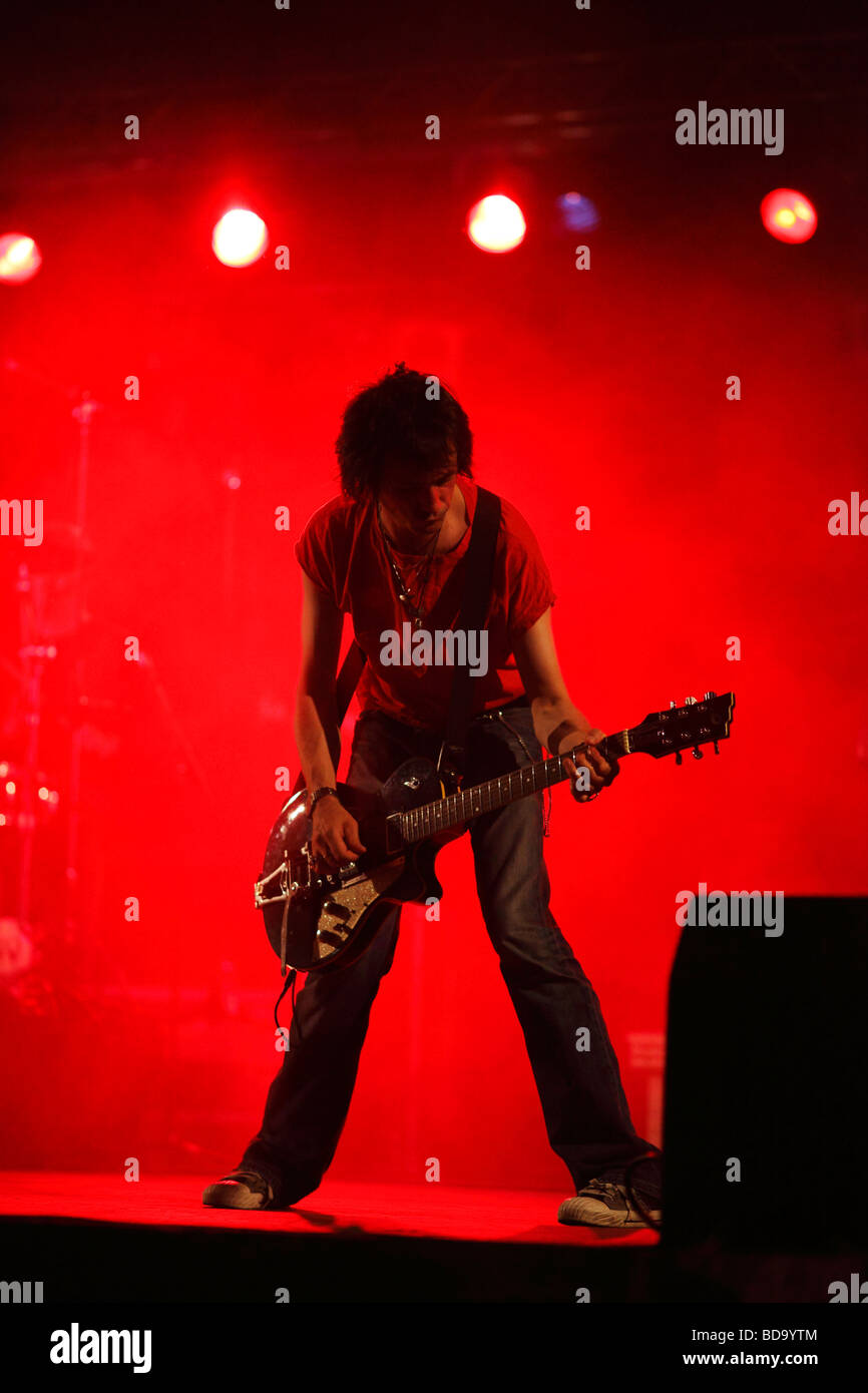 Rock guitarist Christian Sorge on stage Stock Photo - Alamy