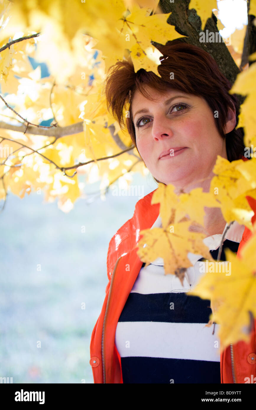 Woman in fall Stock Photo - Alamy