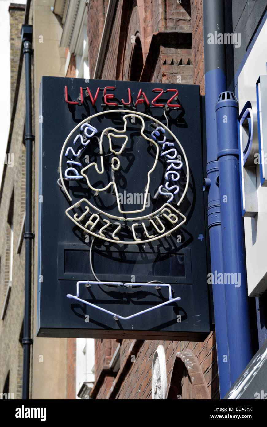 Pizza Express Jazz Club sign Soho London Stock Photo - Alamy