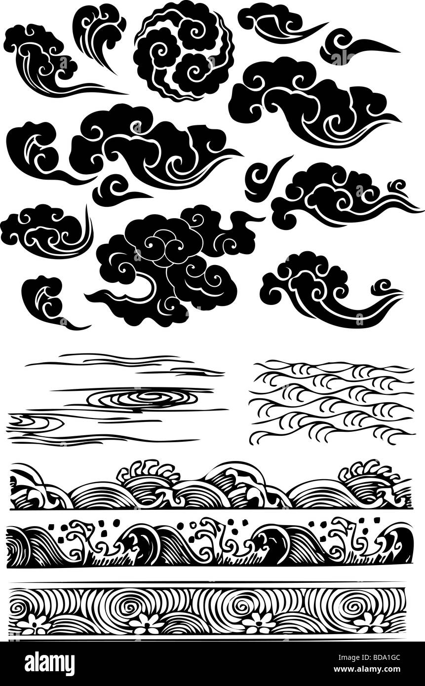 classic cloud sea water splat element Stock Photo - Alamy