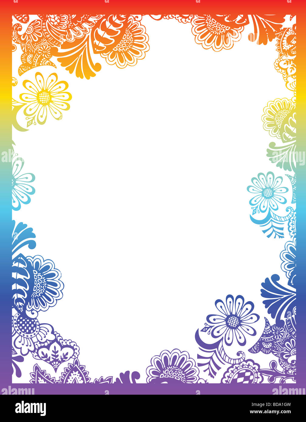 Paisley Flower Frame Stock Photo - Alamy