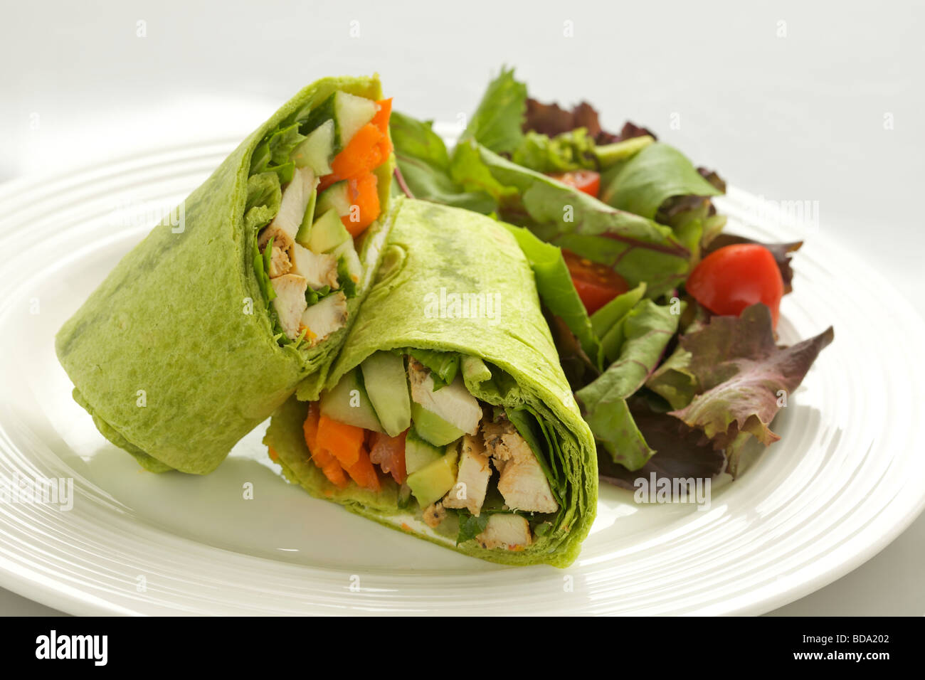 Chicken wrap with vegetable salad Stock Photo - Alamy