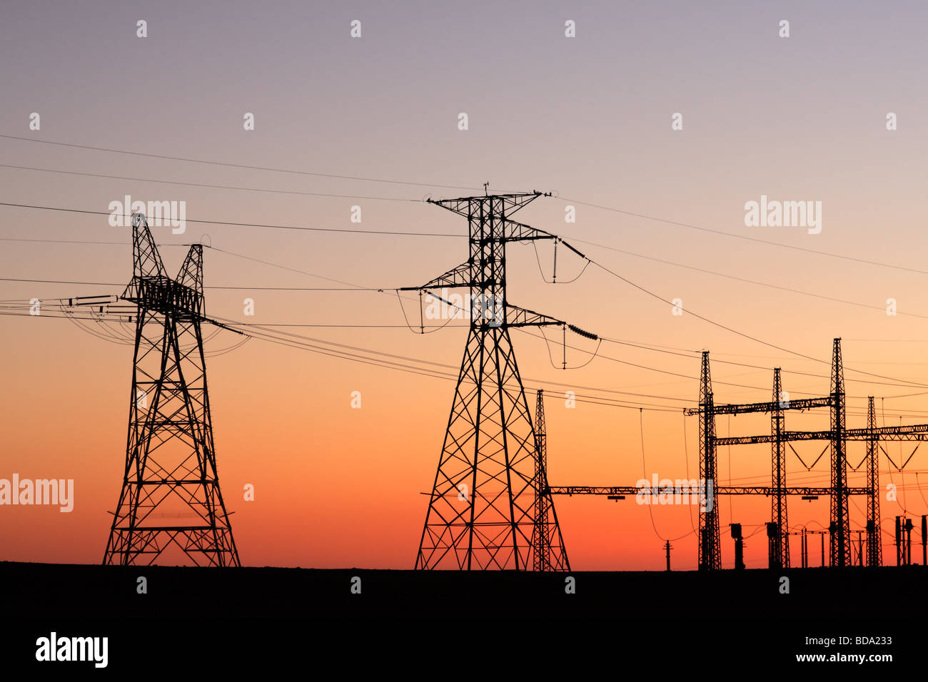 Red pylons hi-res stock photography and images - Alamy