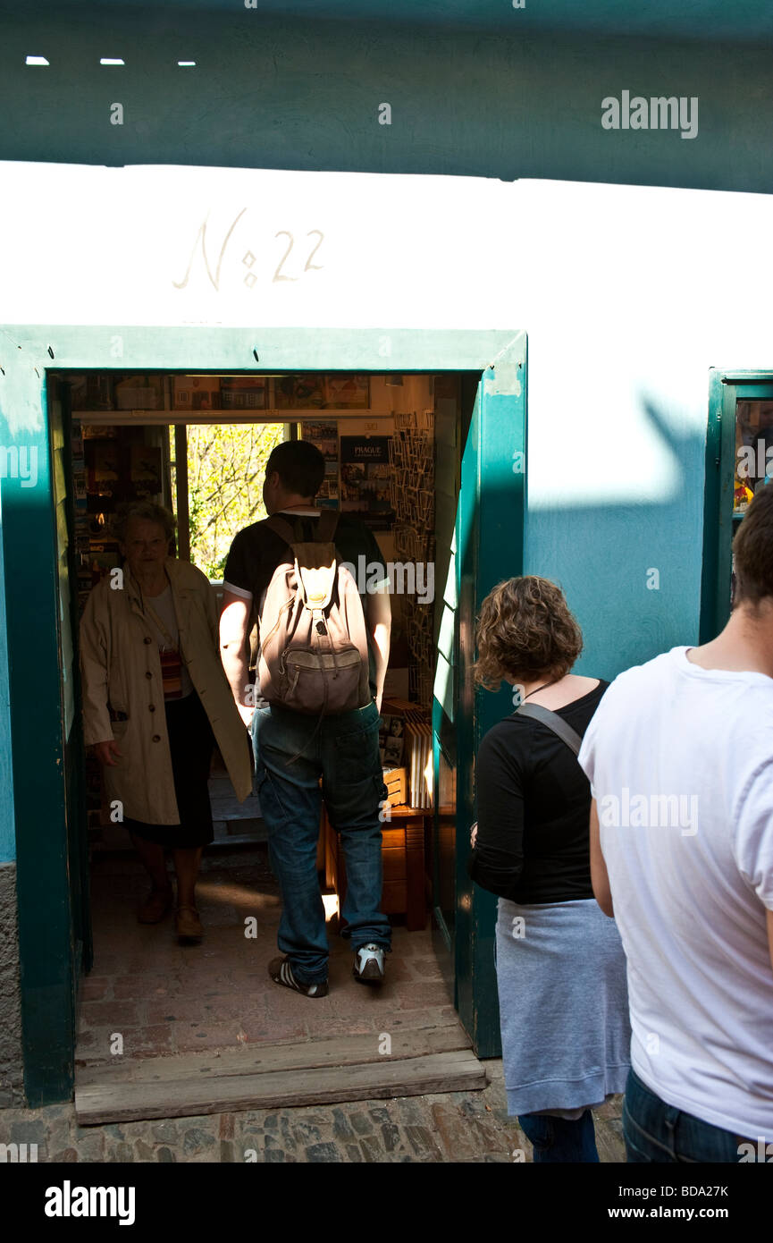 the house of franz kafka in the golden street at the prague palace ...