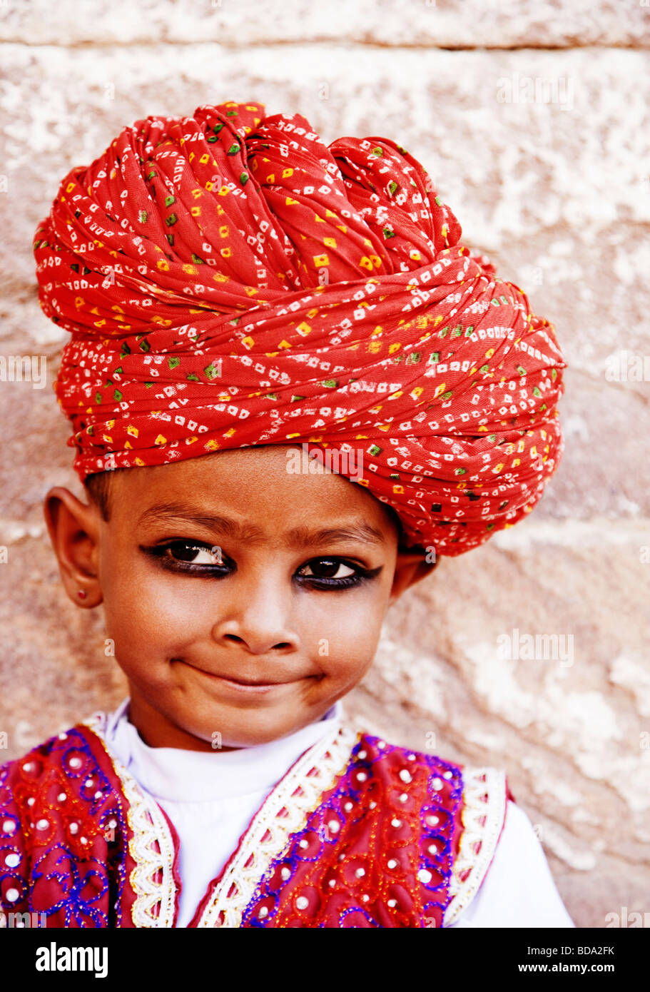Close-up of a boy wearing a turban, Jodhpur, Rajasthan, India Stock ...