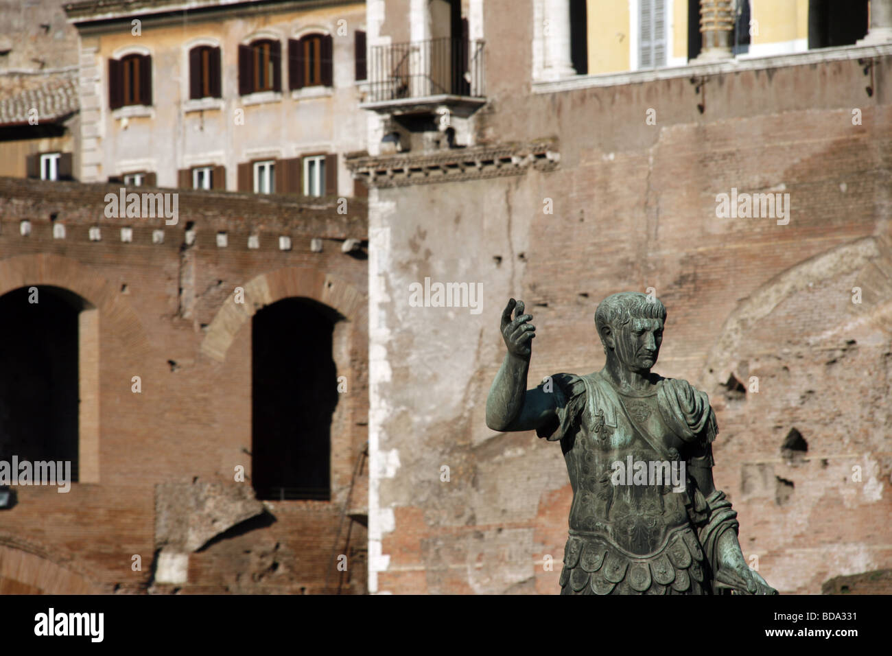 emperor trajan statue by theTrajan Forum Rome Stock Photo - Alamy
