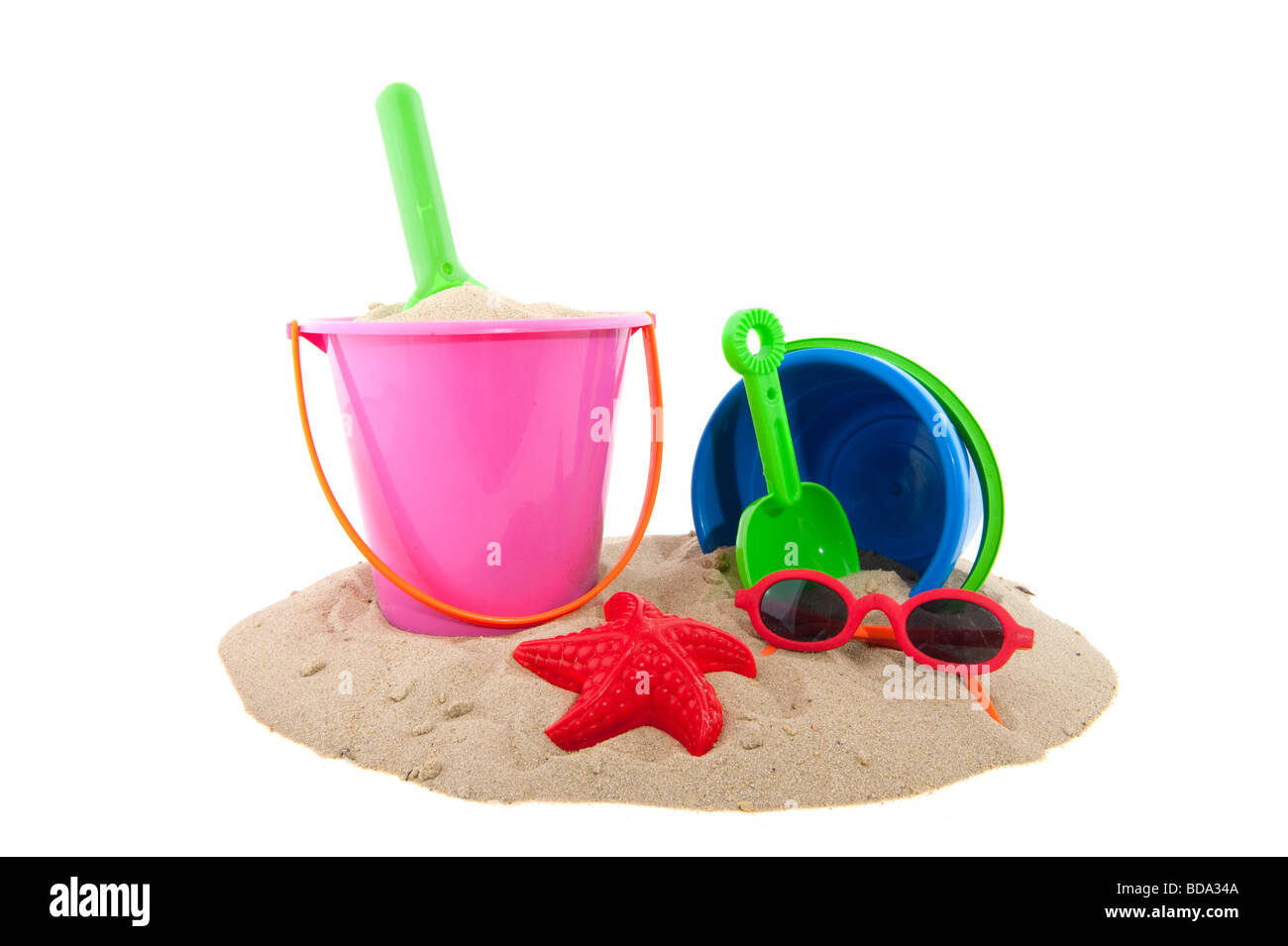 toys in the sand at the beach or the box Stock Photo - Alamy