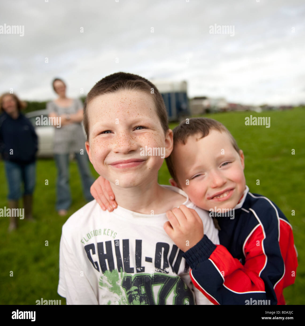 freckle faced young welsh boy with a friend, UK Stock Photo - Alamy