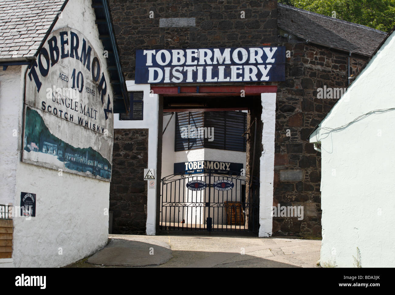 Entrance to Tobermory distillery on the Isle of Mull Stock Photo - Alamy