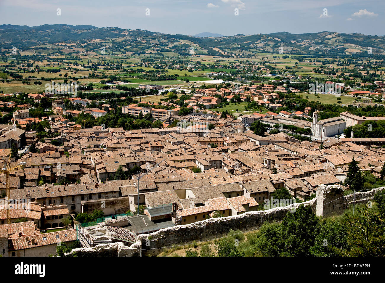 Looking down the Gubbio valley from mount Ingino Stock Photo - Alamy