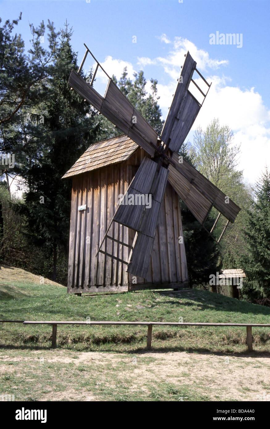 windmill,wooden windmill, the building,old windmill,vertical Stock ...