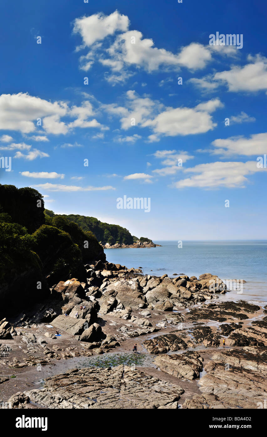 the coast and beach at combe martin on the north devon coast Stock ...