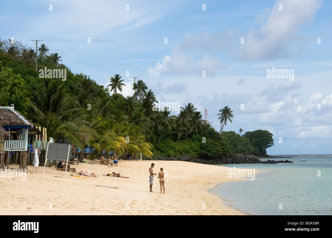 Beach at Lalomanu Resort, Upolu Island, Western Samoa Stock Photo - Alamy