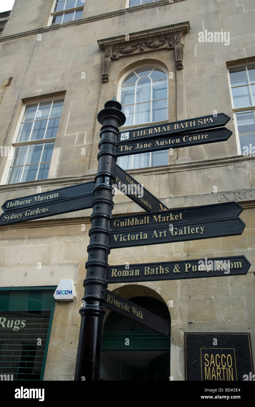 Signpost Bath Spa, Somerset, UK Stock Photo - Alamy