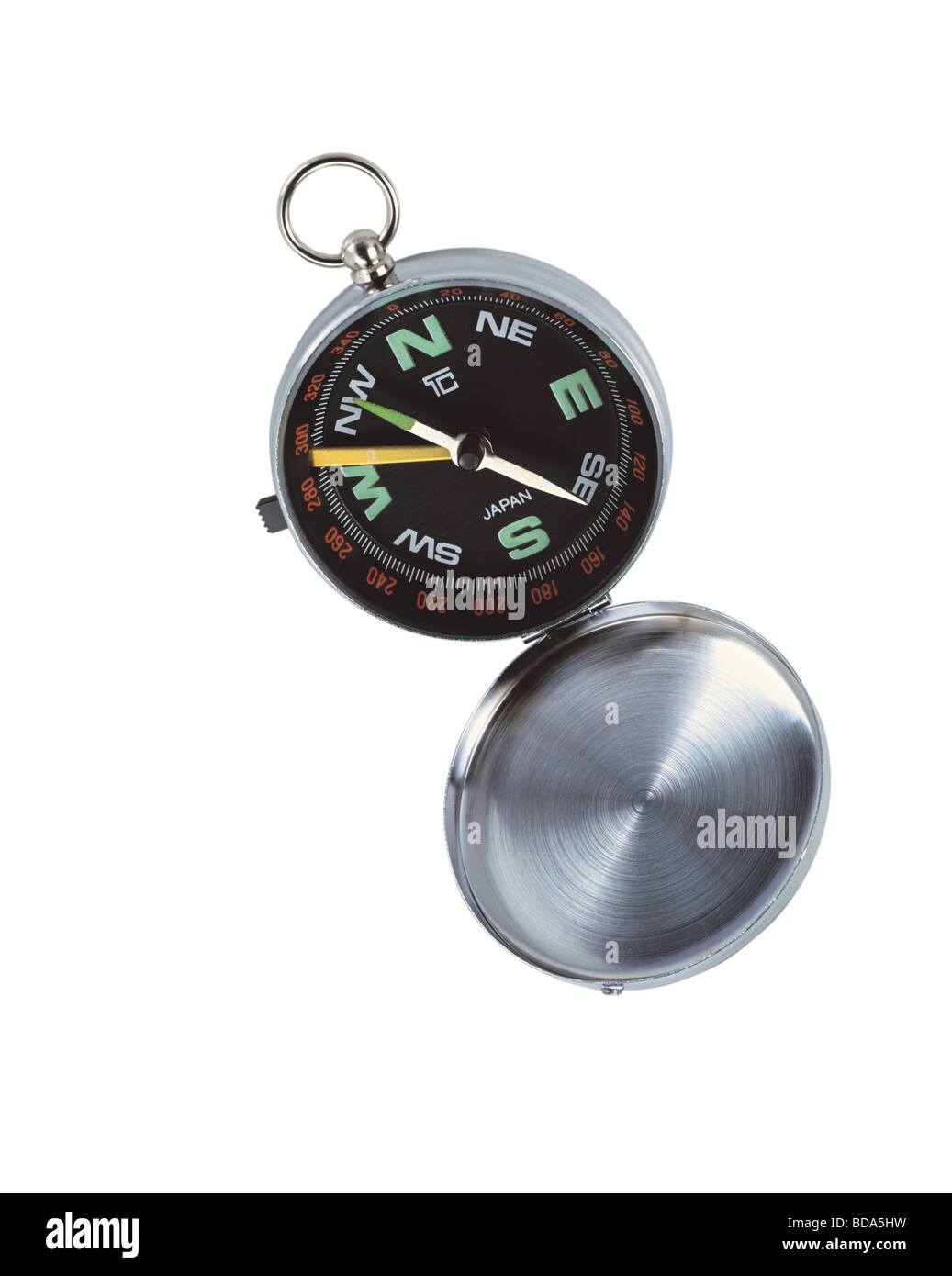 compass open against a white background direction Stock Photo - Alamy