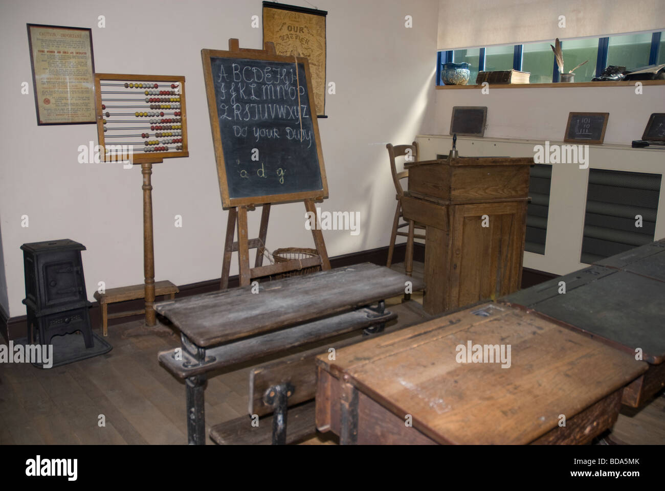 Victorian classroom at the Radstock Museum, Somerset UK Stock Photo - Alamy