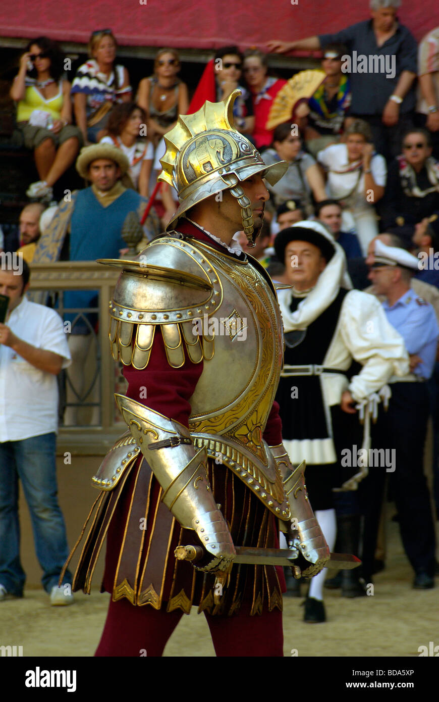 Contrada of the Torre in the Siena Palio, a twice yearly event of ...