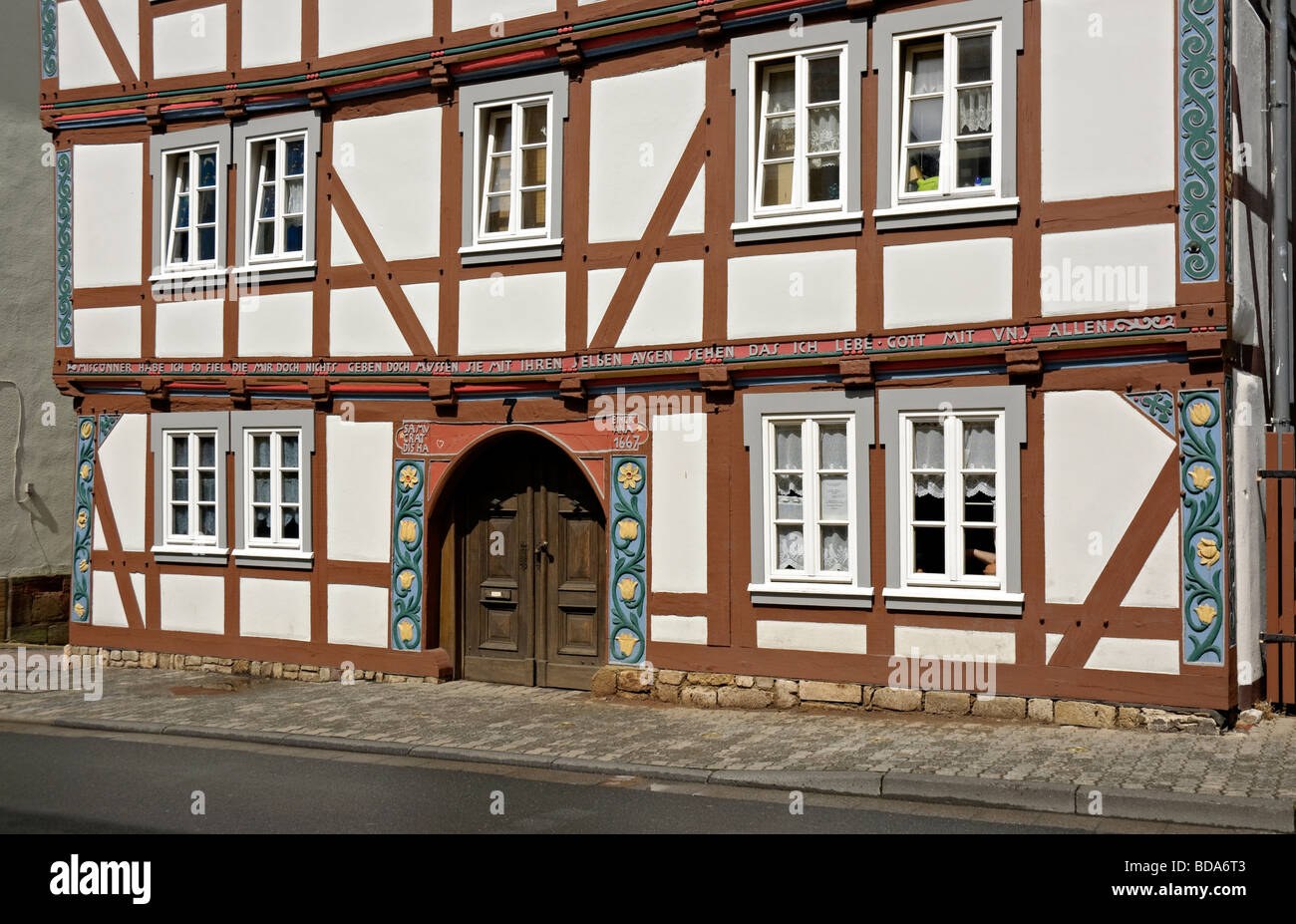 Part of half-timbered house, Korbach, Hesse, Germany Stock Photo - Alamy