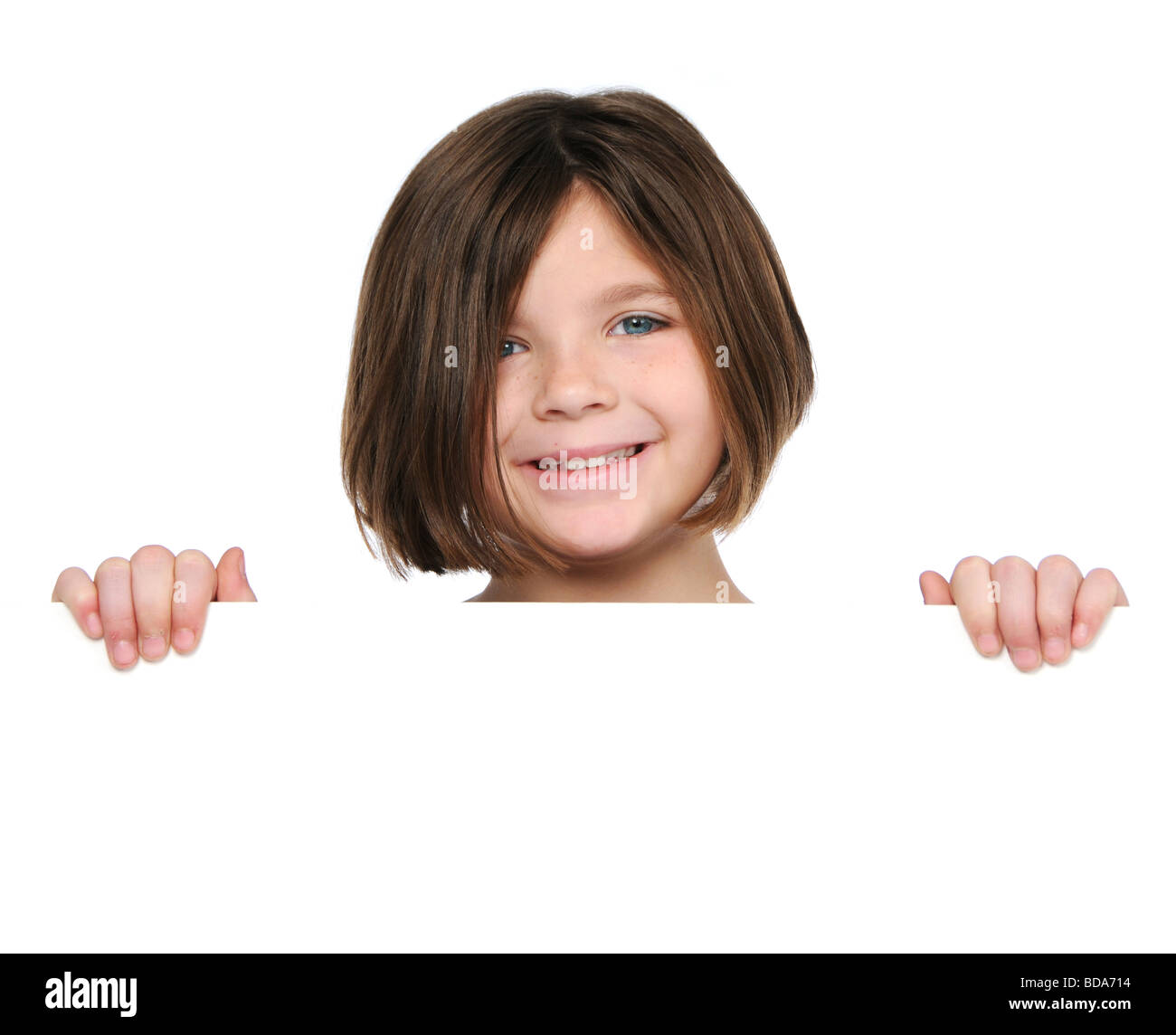 Girl holding sign child hi-res stock photography and images - Alamy