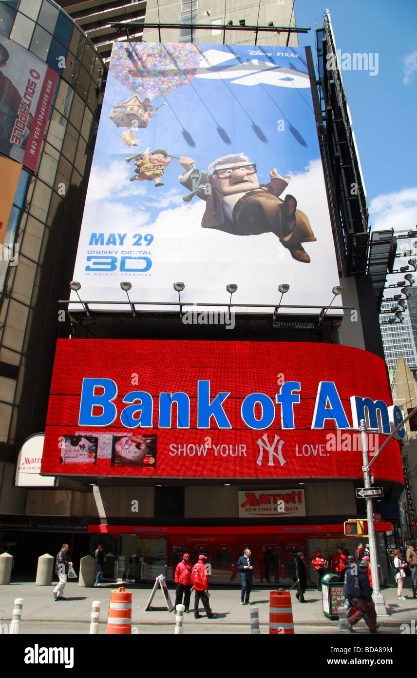 A typically huge advertising billboard on the Marriott Hotel in Times ...