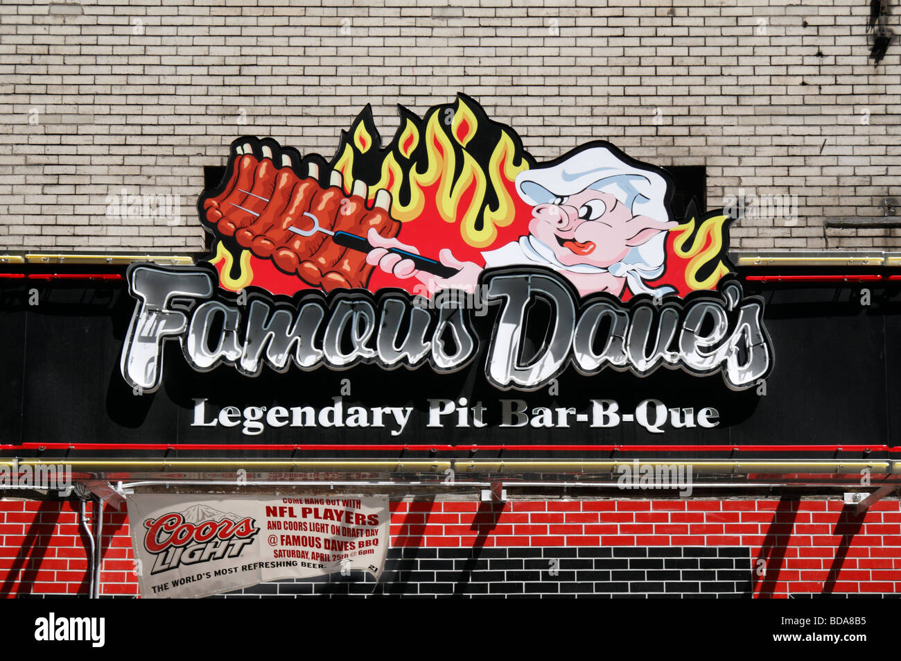 The Famous Dave's sign above a restaurant in New York, United States ...