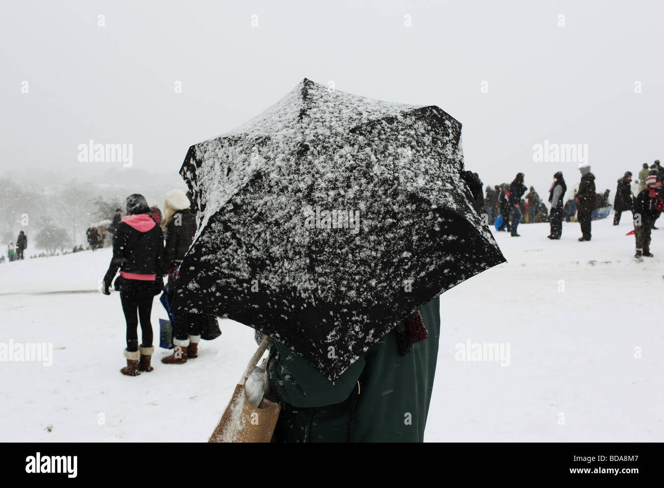 Heavy snow in London Stock Photo - Alamy