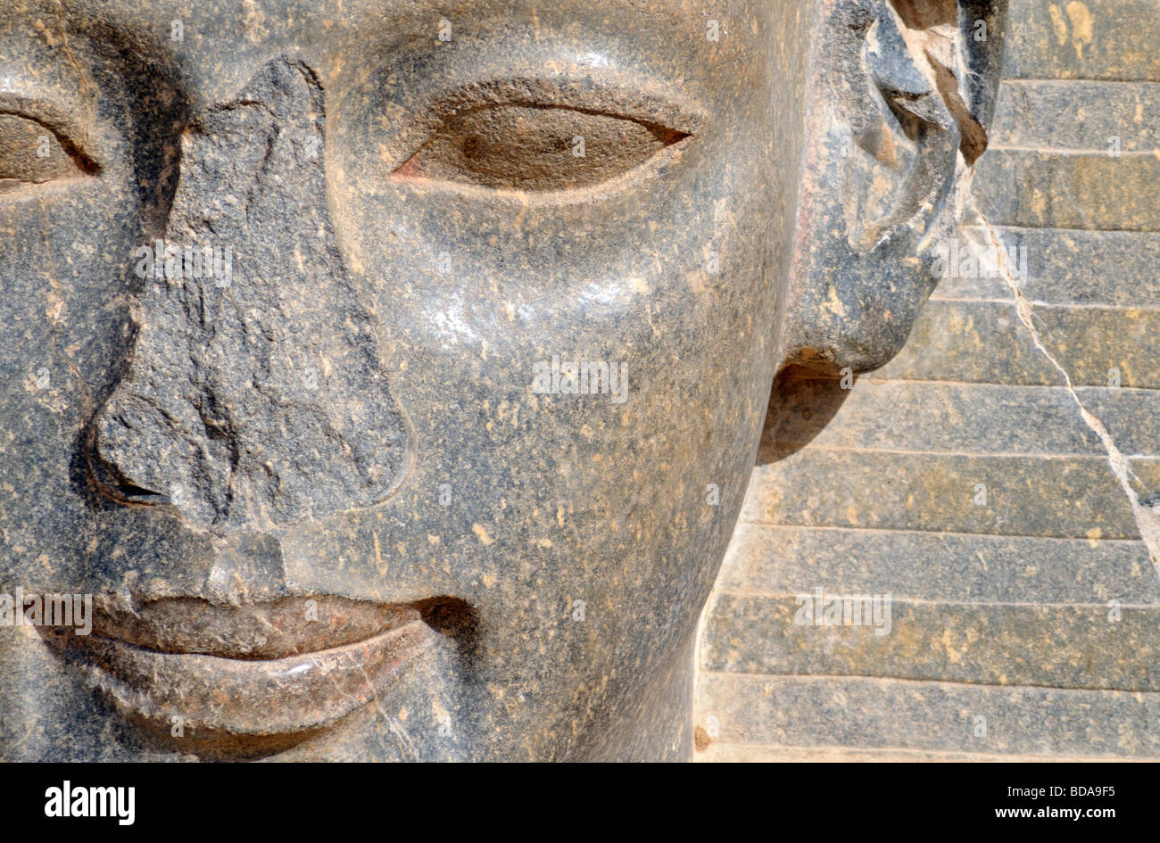Granite Statue at Ramesseum Mortuary Temple of Pharaoh Ramesses Ramses ...