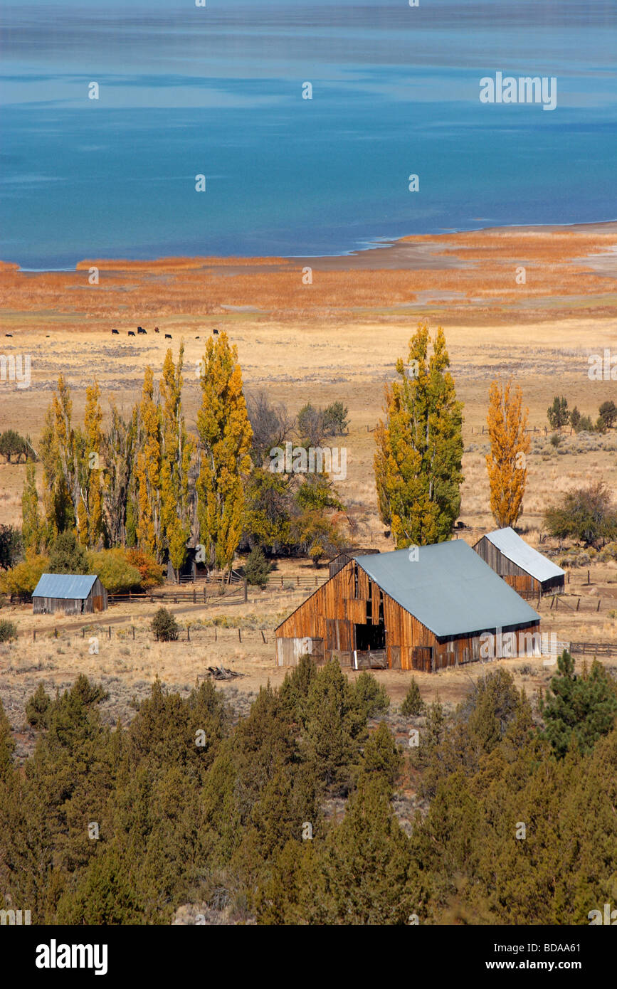 Old farm buildings at Eagle Lake, near Susanville in Northeastern ...