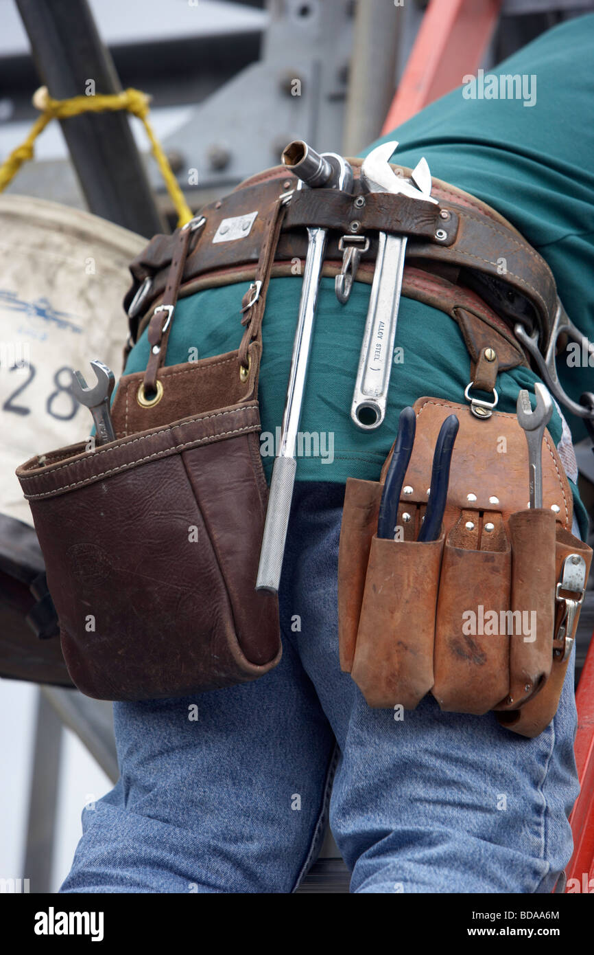Electrical utility workman s toolbelt Stock Photo - Alamy