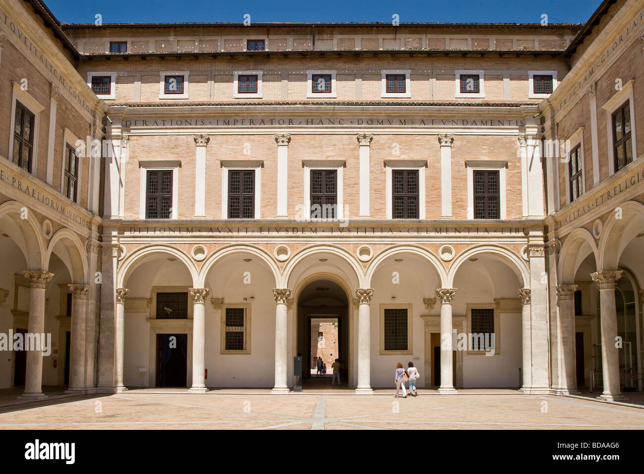 Ducal Palace courtyard in the medieval town Urbino Stock Photo - Alamy