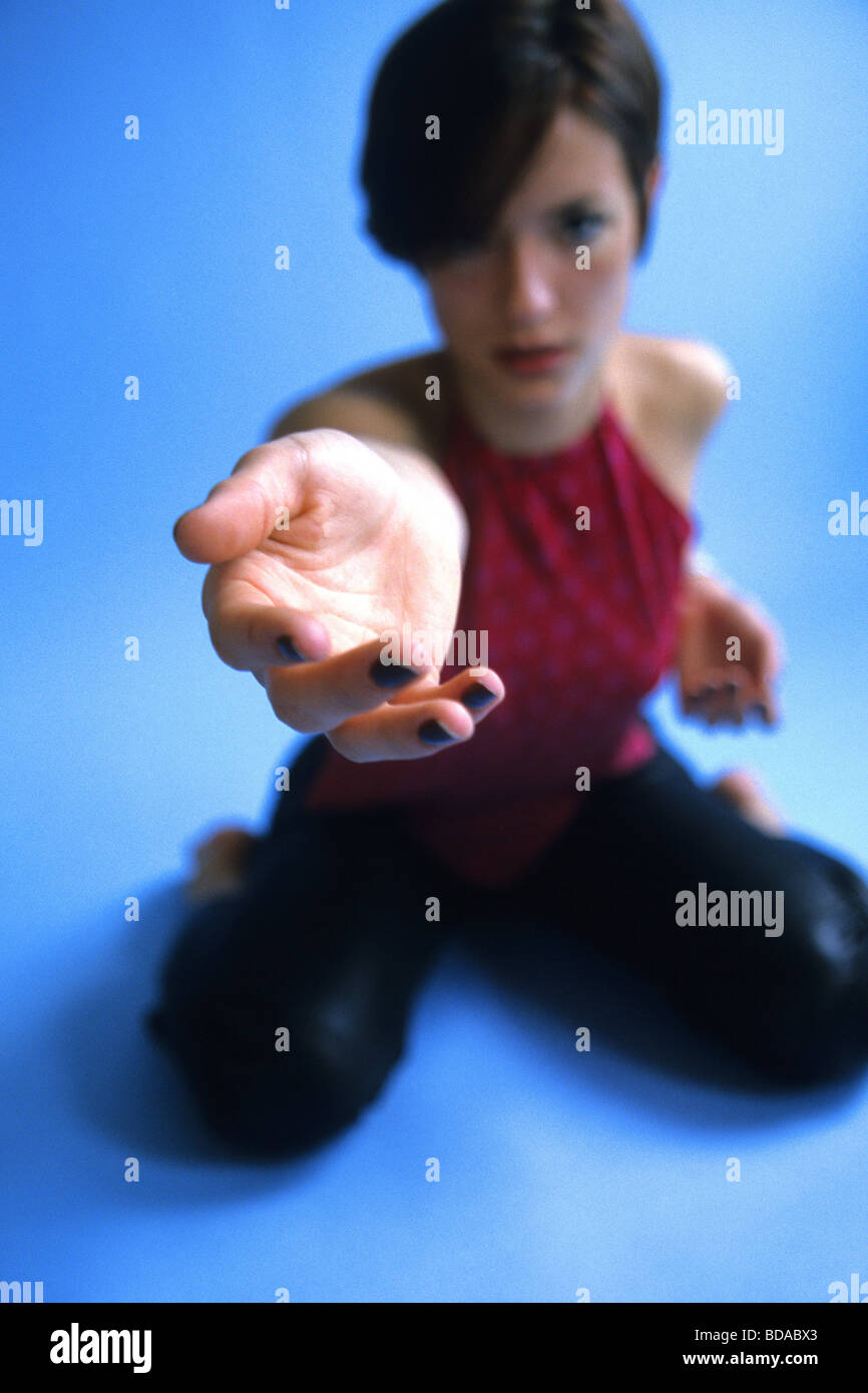 Girl reaching out Stock Photo - Alamy