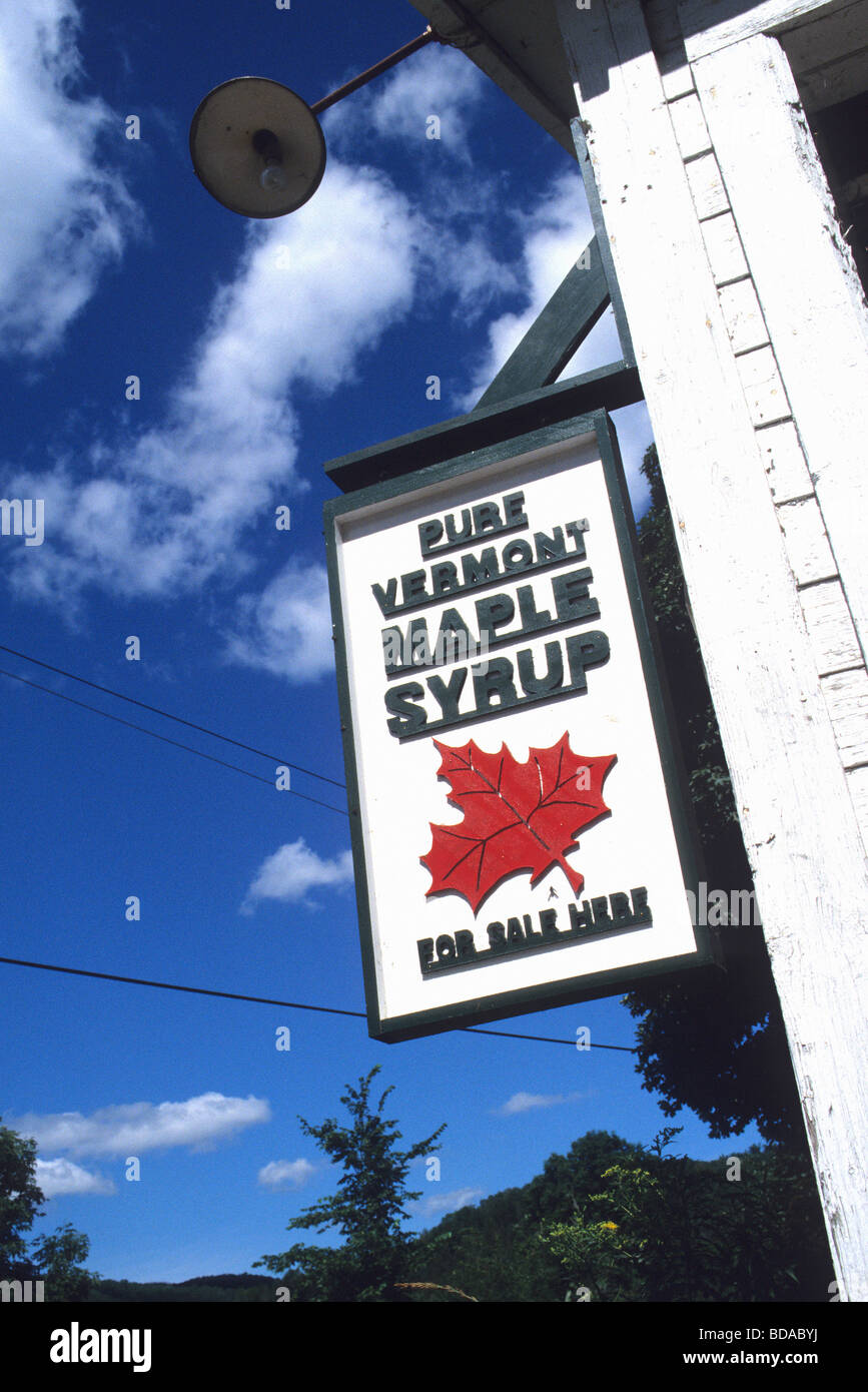 Vermont Maple Syrup Sign Stock Photo - Alamy