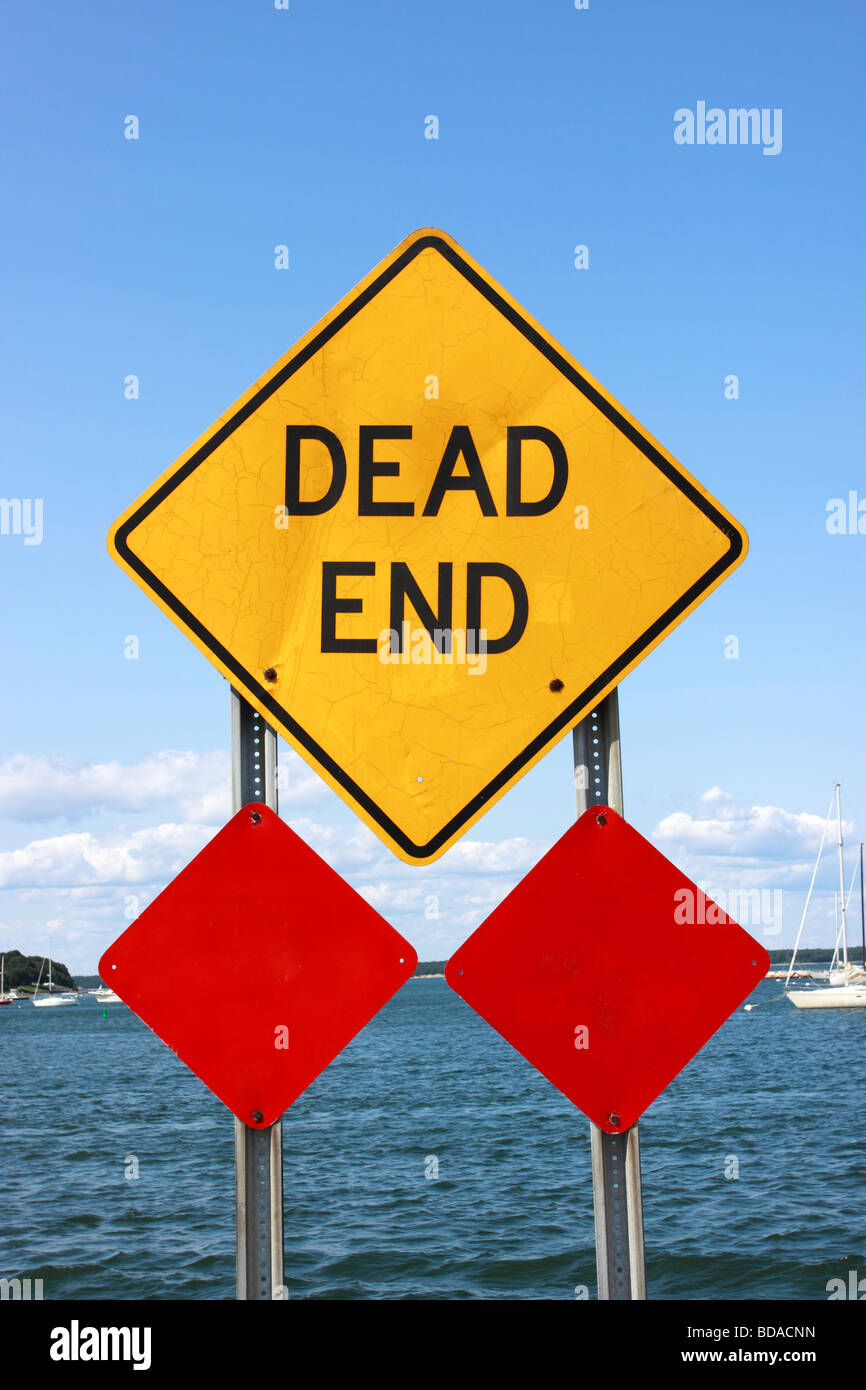 Road sign warning dead end hi-res stock photography and images - Alamy