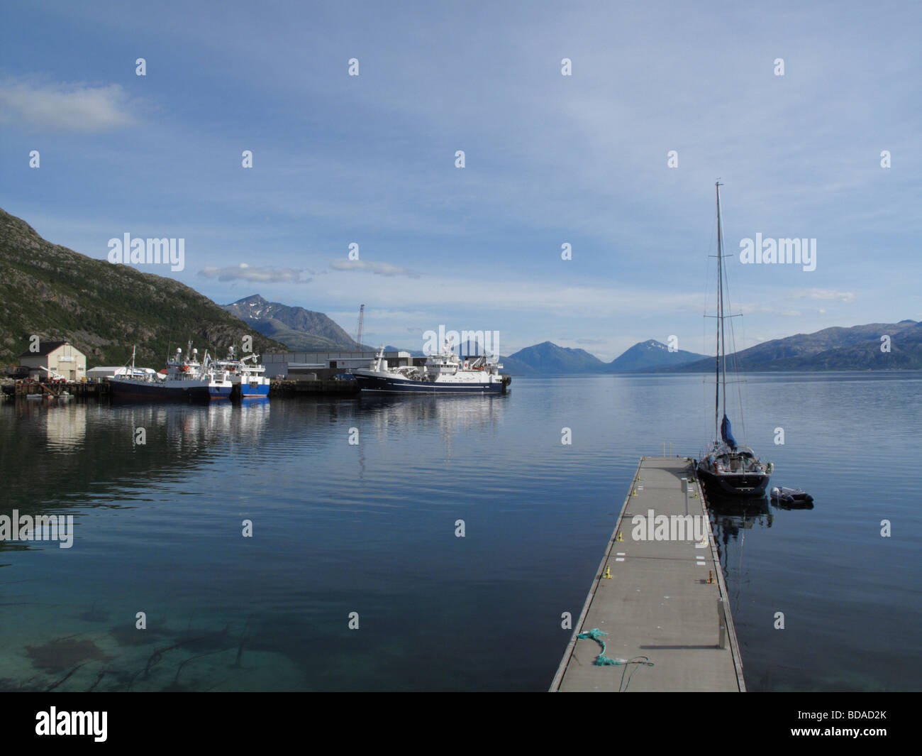 Wharf and boats in Lödingen, Vesteralen, Norway Stock Photo - Alamy