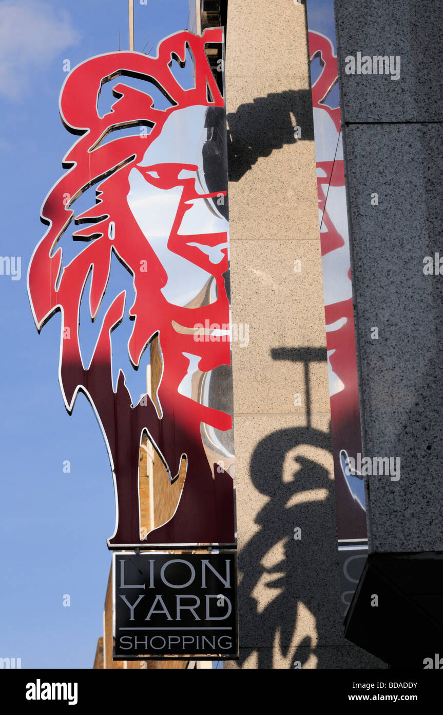 Lion Yard Shopping Centre sign , Cambridge England UK Stock Photo - Alamy