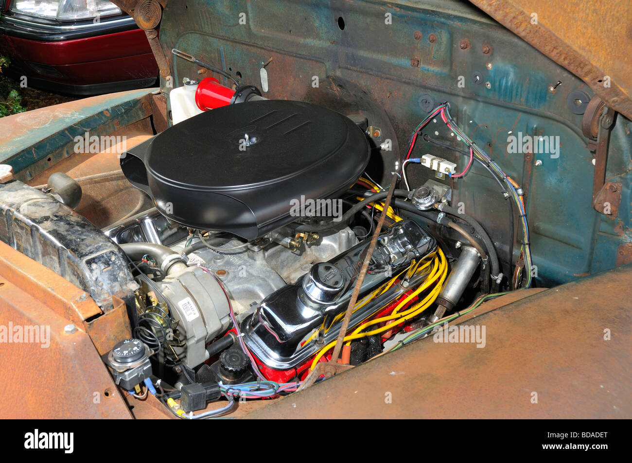 V8 Engine of Chevrolet 3100 Lowrider Pickup Truck Stock Photo - Alamy