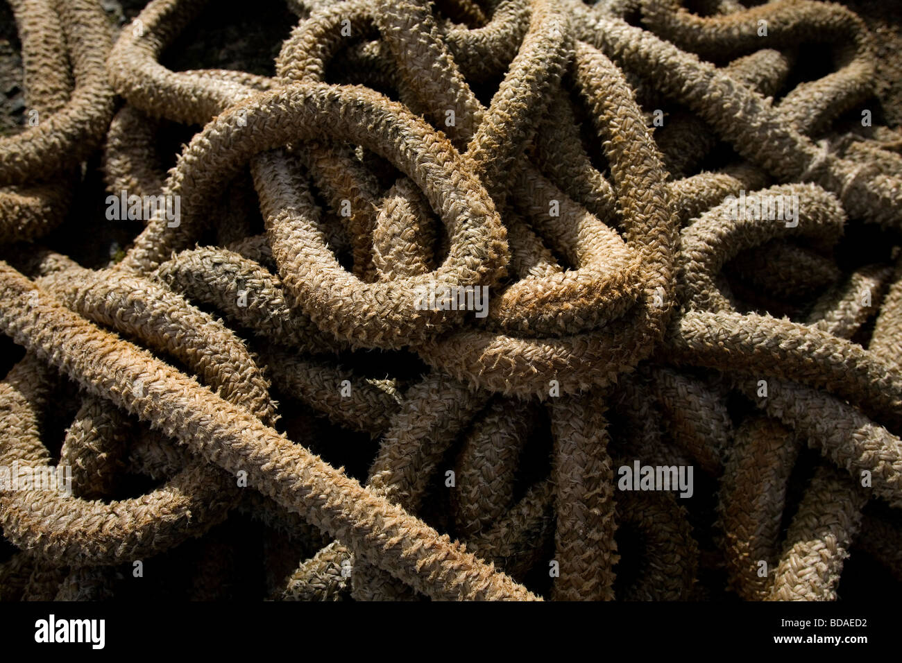 Knots and tangles, old ropes Stock Photo - Alamy
