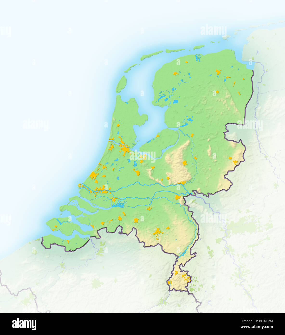 Netherlands Physical Map