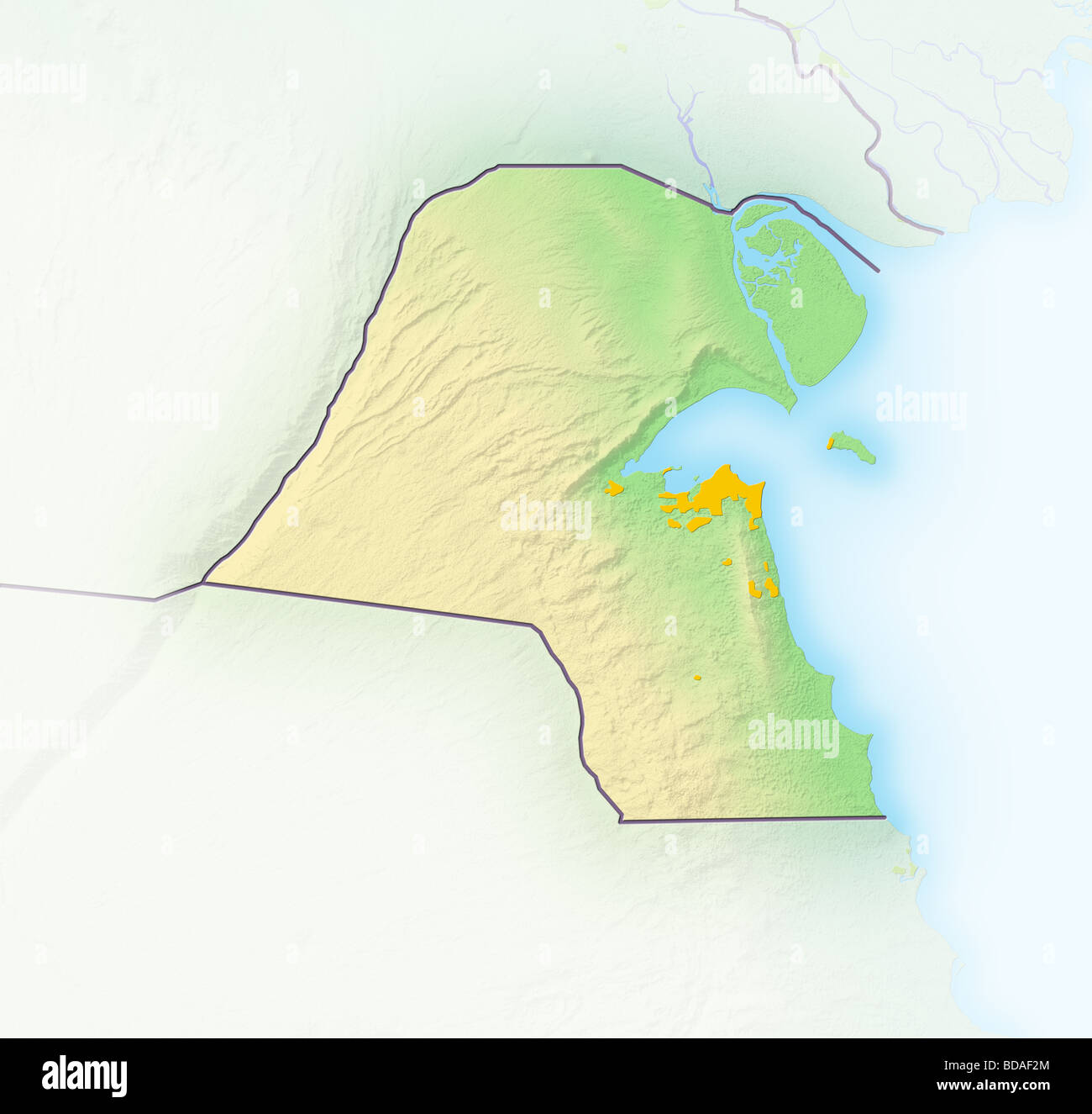 Kuwait map hi-res stock photography and images - Alamy